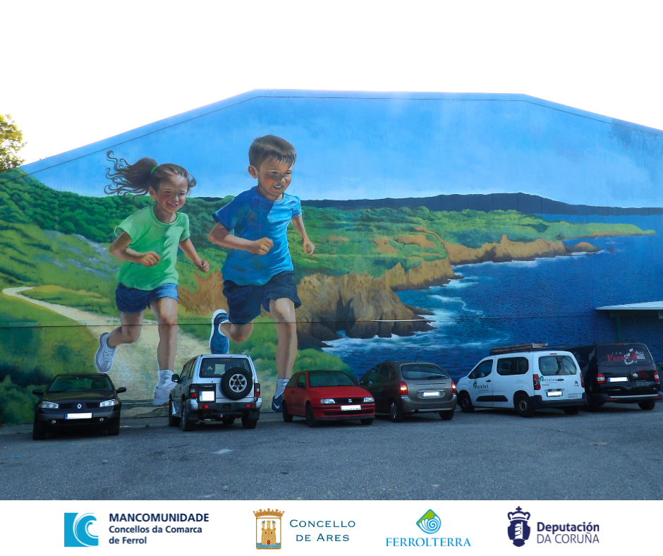 El mar y la infancia inspiran el nuevo mural de Sfhir en Ares - Ferrol 360